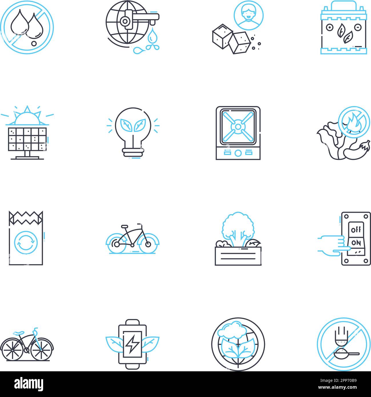 Green fuels linear icons set. Ethanol, Biogasoline, Biodiesel, Hydrogen ...