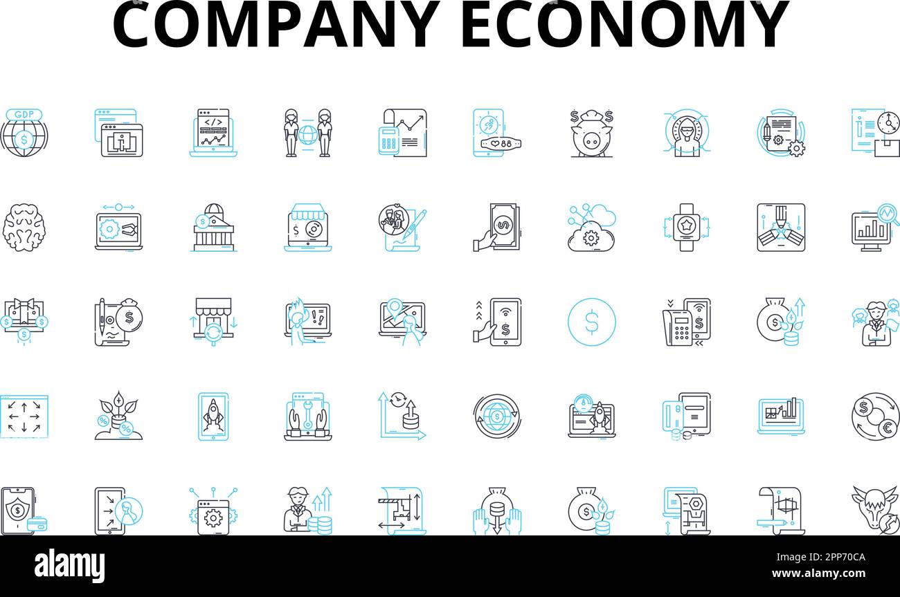 Company economy linear icons set. Profitability, Growth, Expansion ... Company economy linear icons set. Profitability, Growth, Expansion ...