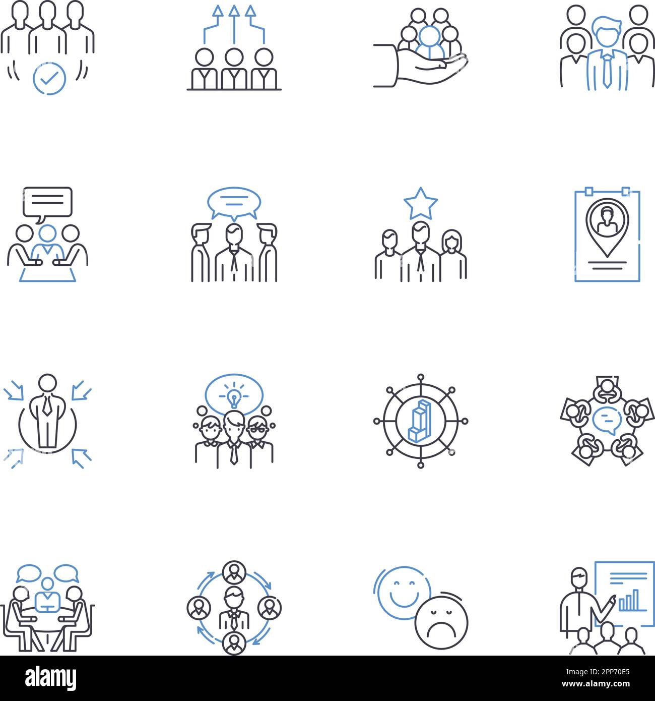 Communication experts line icons collection. Interpersonal, Listening ...