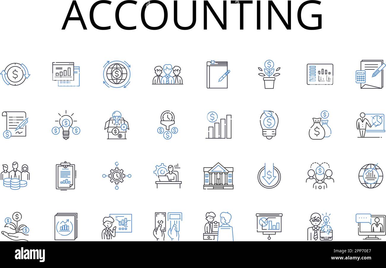 Accounting line icons collection. Marketing, Sales, Economics ...