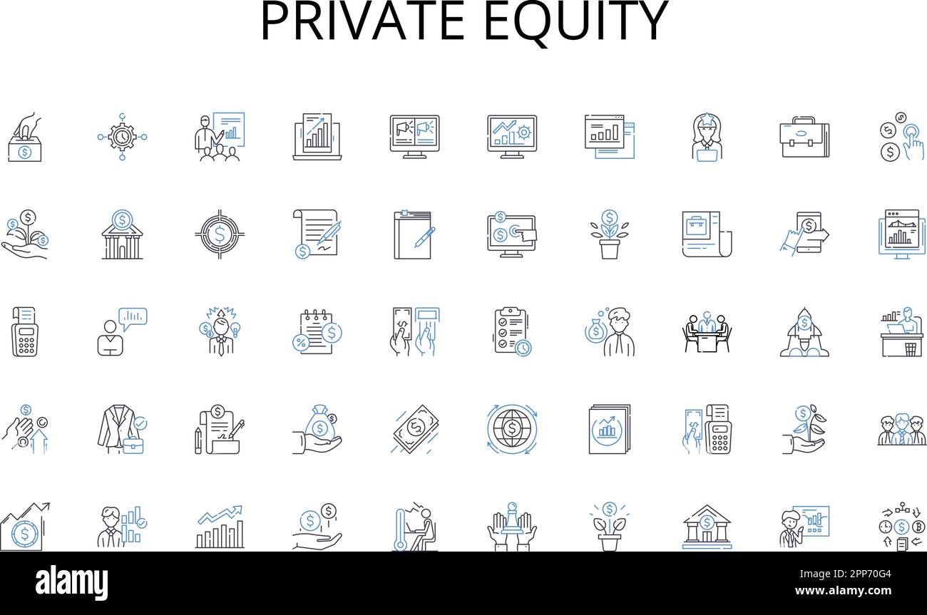 Private Equity line icons collection. Monopoly, Boardroom, Shareholders ...