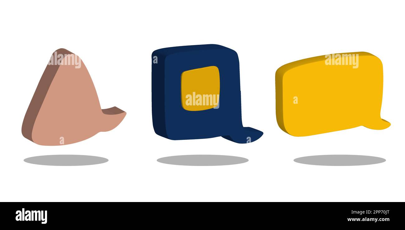 Speech bubble 3d. Banner with talking bubbles for chat. Dialog icon set ...