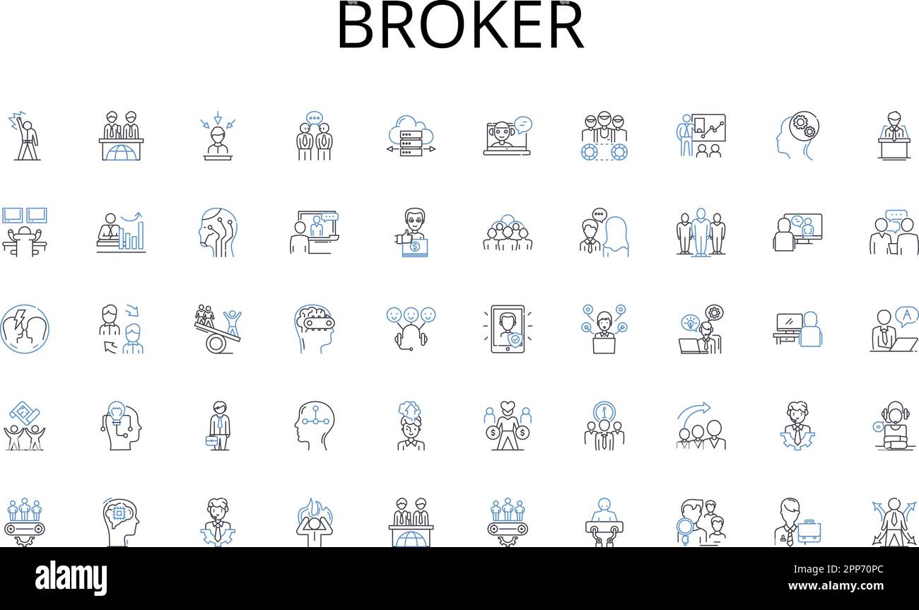 Broker line icons collection. Adventure, Courage, Risk, Exploration ...