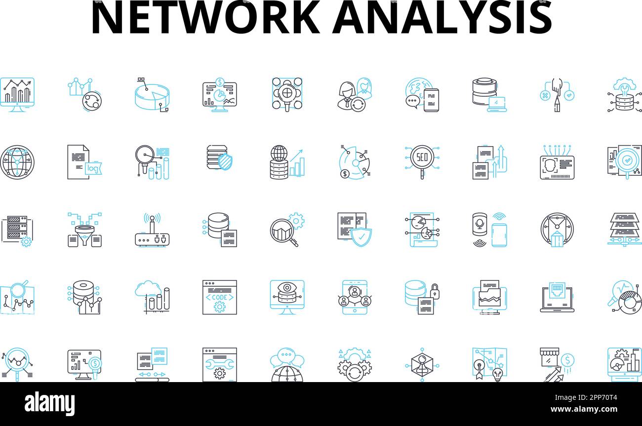 Network Analysis Linear Icons Set Graph Nodes Edges Centrality 2771