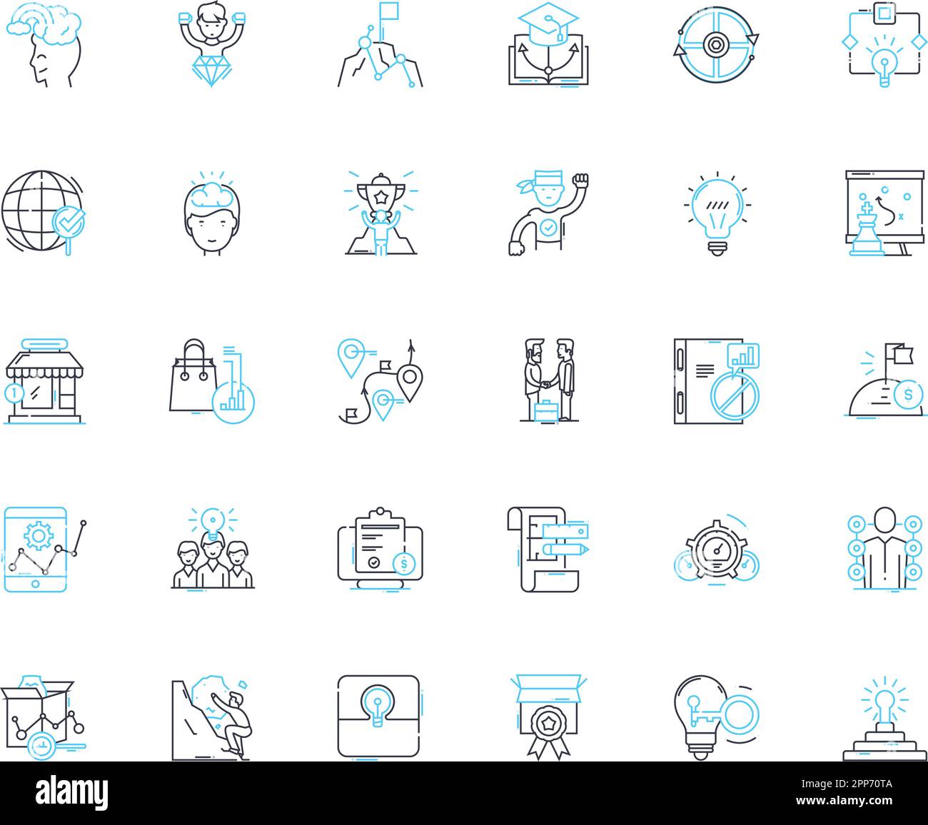 Evaluation Planning Linear Icons Set Assessment Metrics Targets