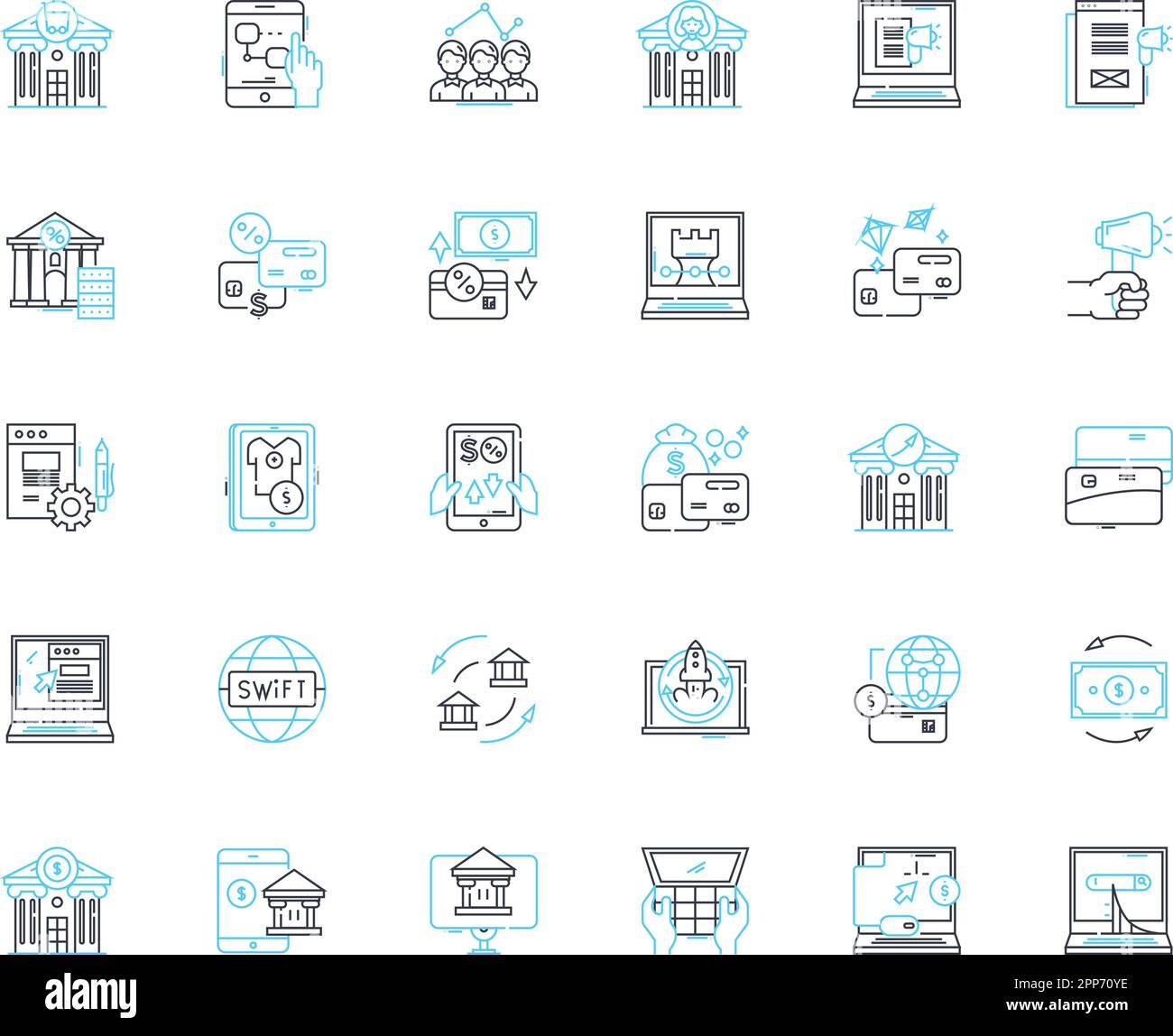 Investment leadership linear icons set. Visionary, Innovative ...
