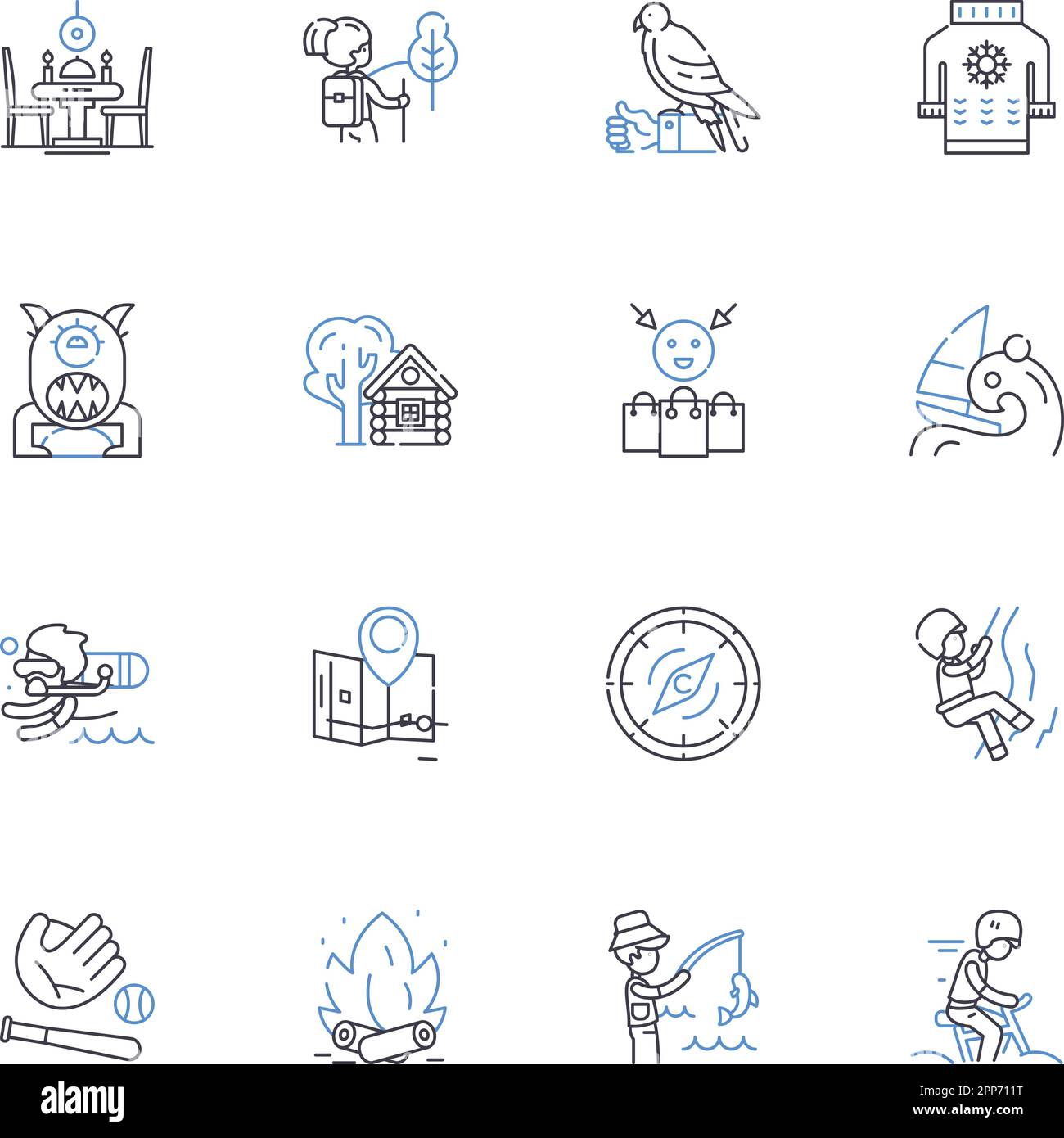 Machine Learning Line Icons Collection Algorithmic Automated Classification Clustering