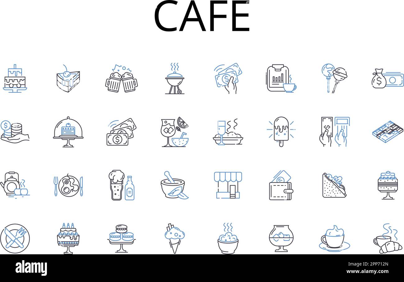 Cafe line icons collection. Bistro, Restaurant, Diner, Eatery ...