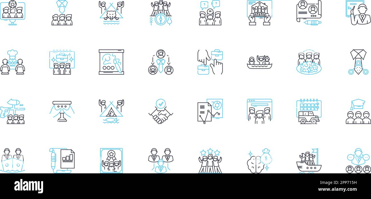 Neighborhood linear icons set. Community, Diversity, Culture ...
