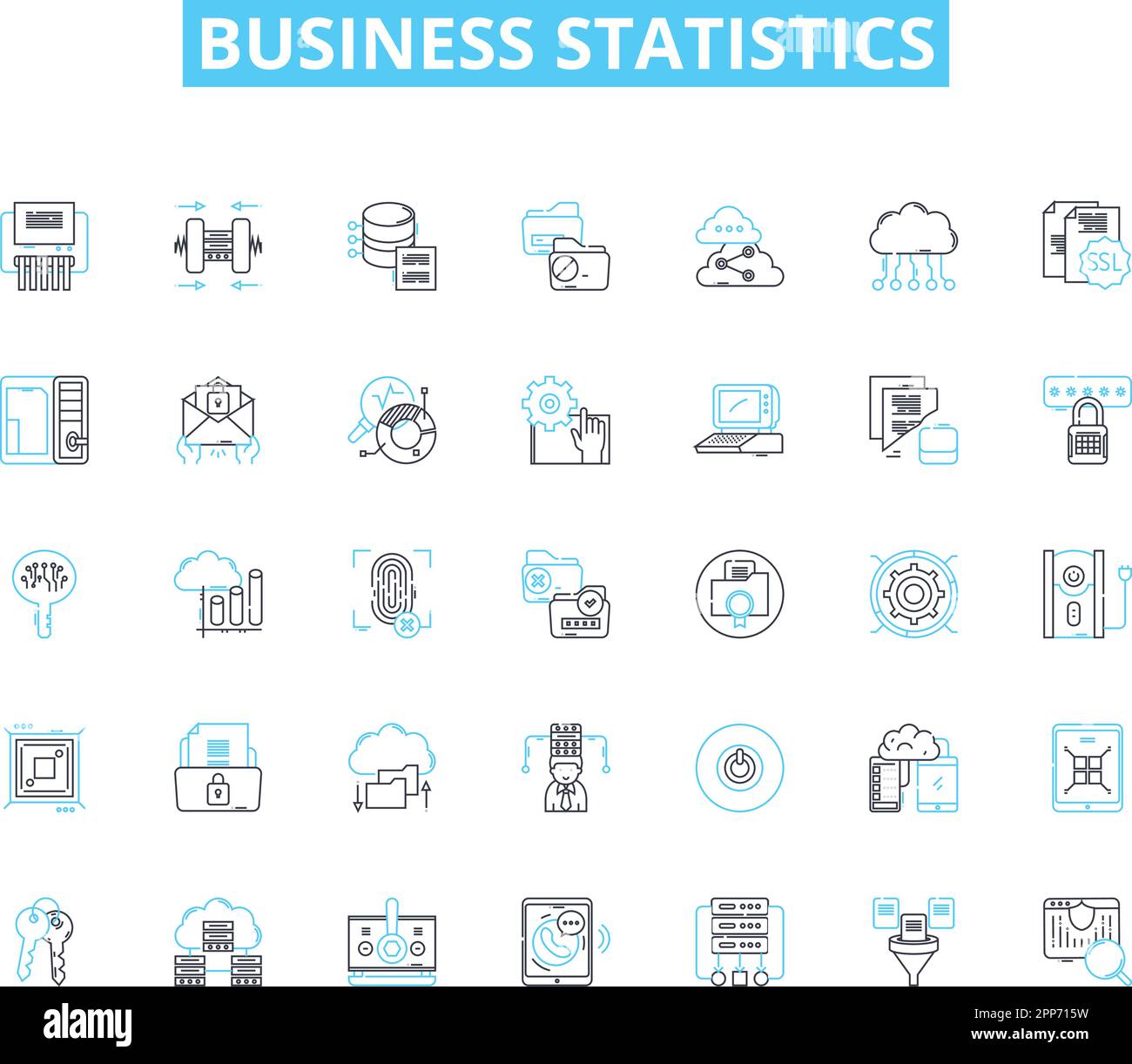 Business statistics linear icons set. Analysis, Forecasting, Data ... Business statistics linear icons set. Analysis, Forecasting, Data ...