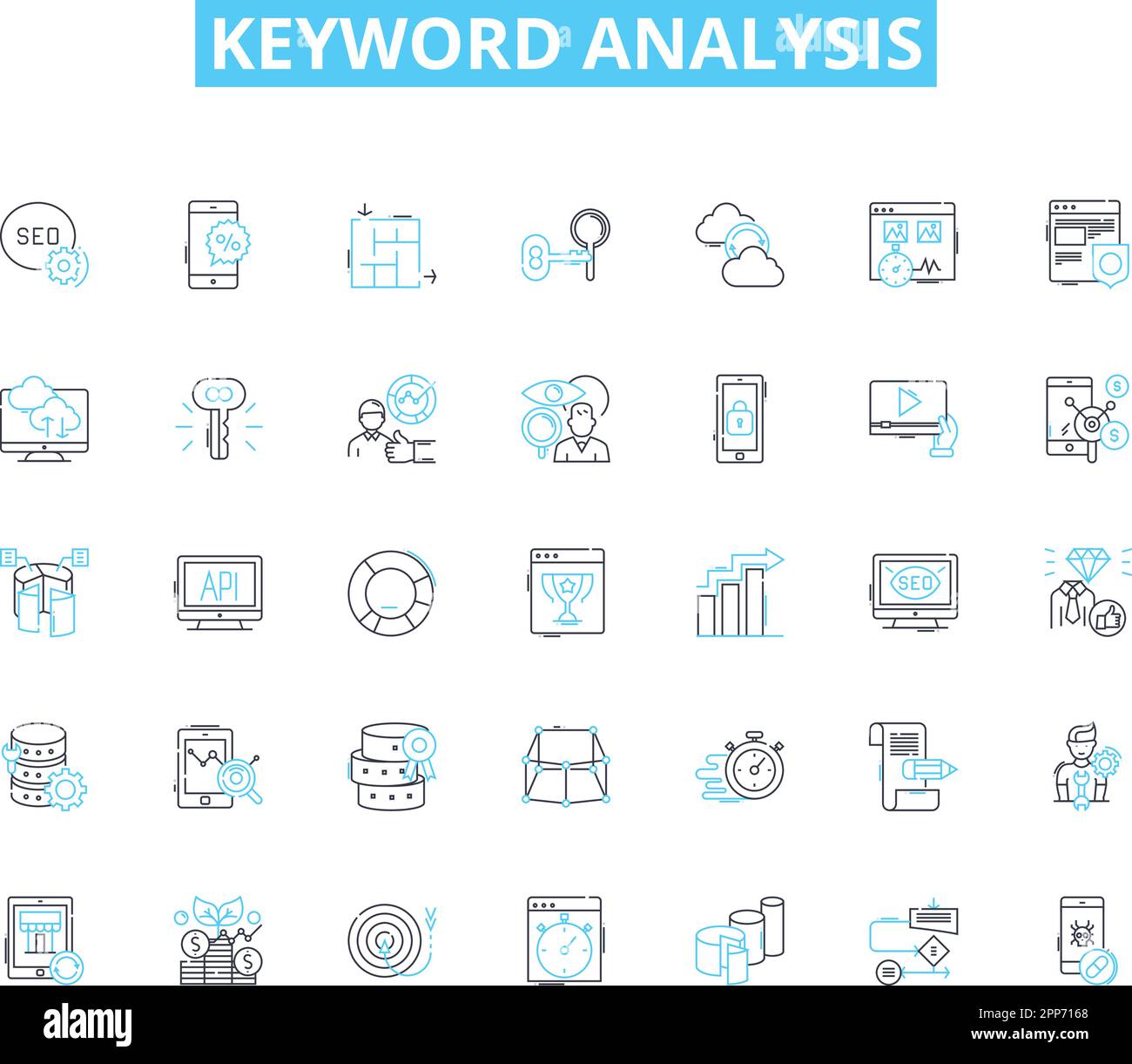 Keyword Analysis Linear Icons Set Metrics Research Strategy Rank