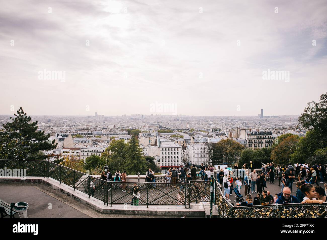 Panoramic View of Paris cityscape from the top of Montmartre in Paris ...