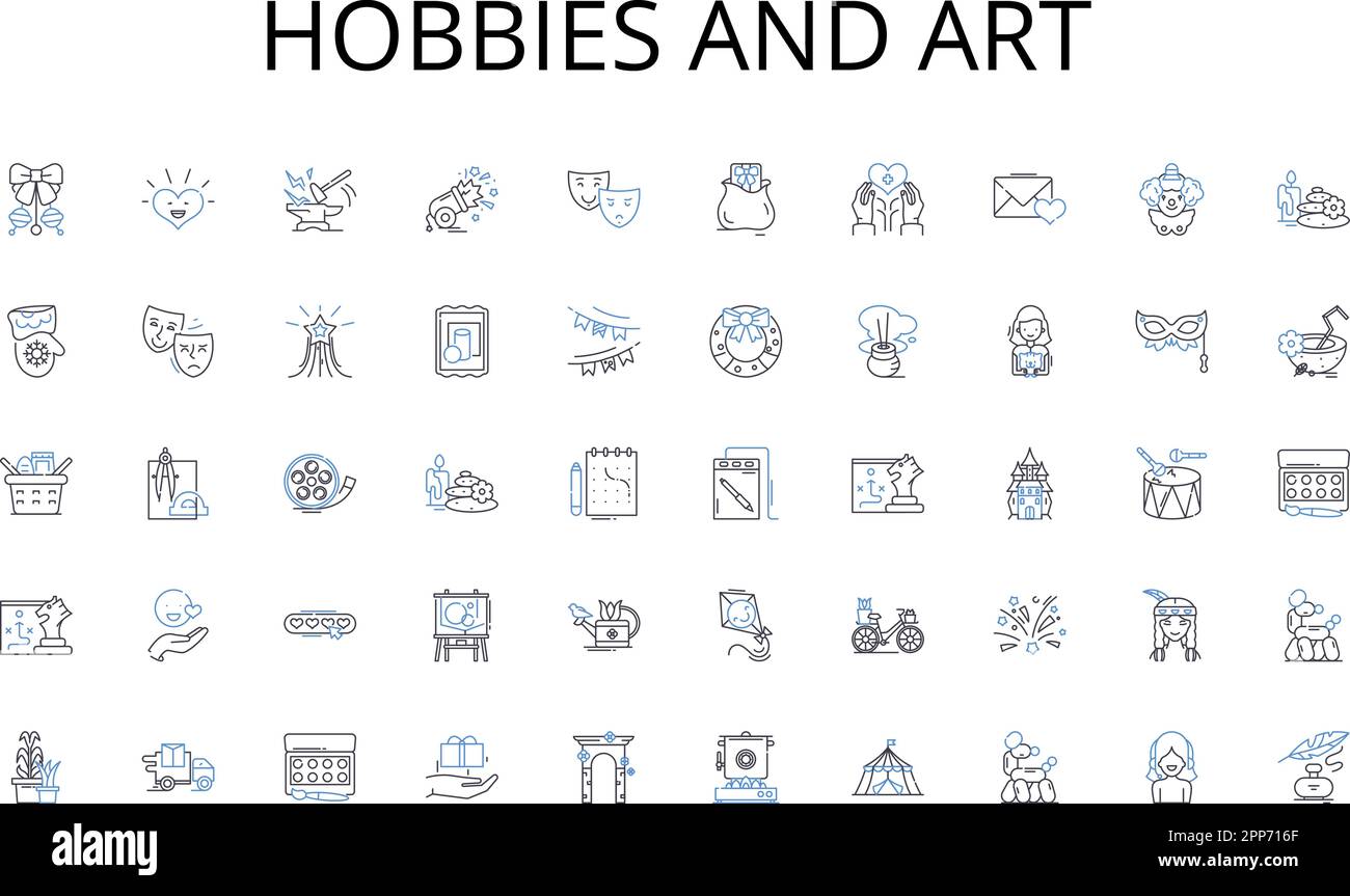 Hobbies And Art Line Icons Collection Encryption Vulnerability