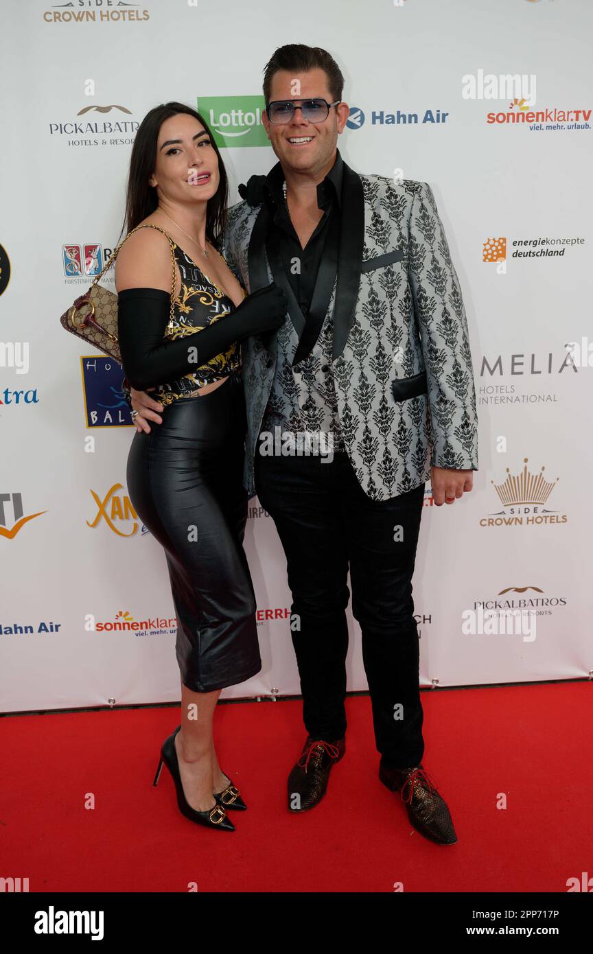 Kalkar, Germany. 22nd Apr, 2023. Presenter Dennis Schick and girlfriend ...