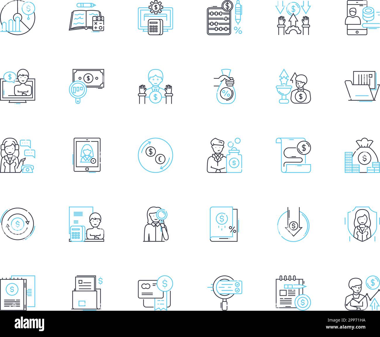Market management linear icons set. Strategy, Branding, Analytics, Segmentation, Competition ...