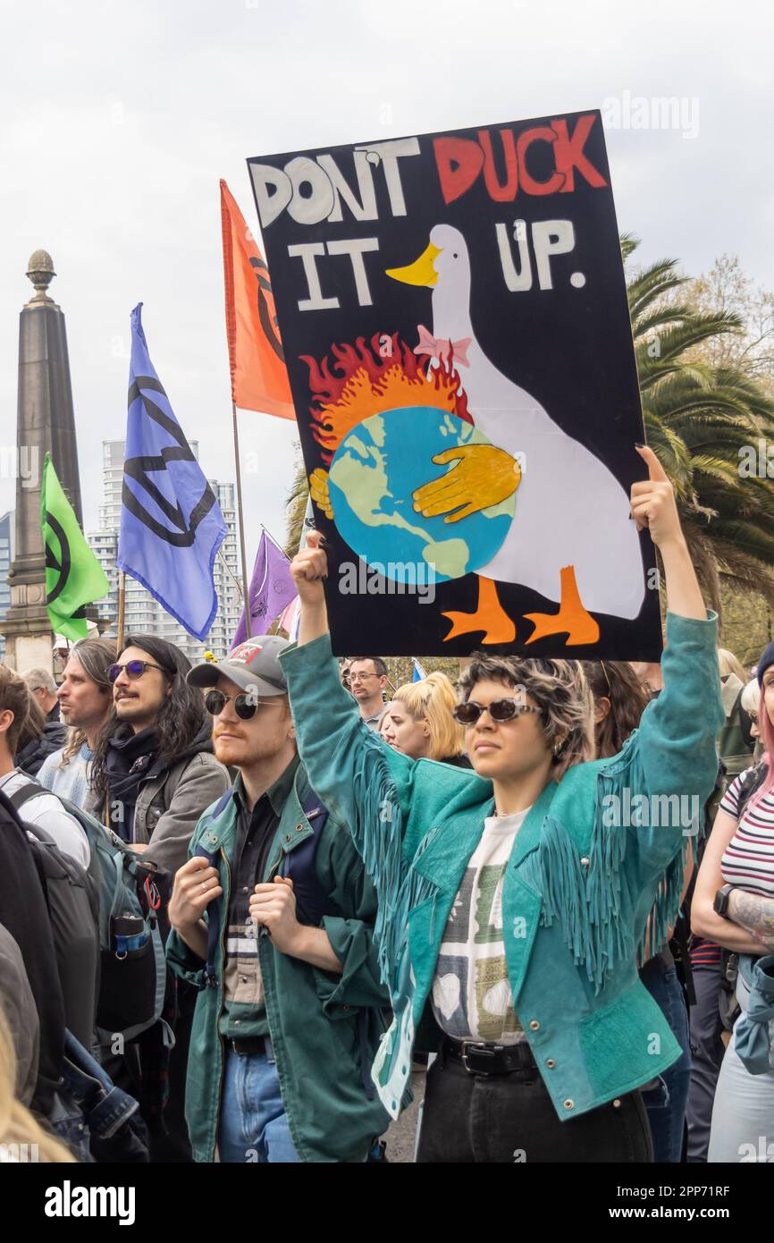 London, UK. Don't Duck it Up. Many thousands of Extinction Rebellion ...