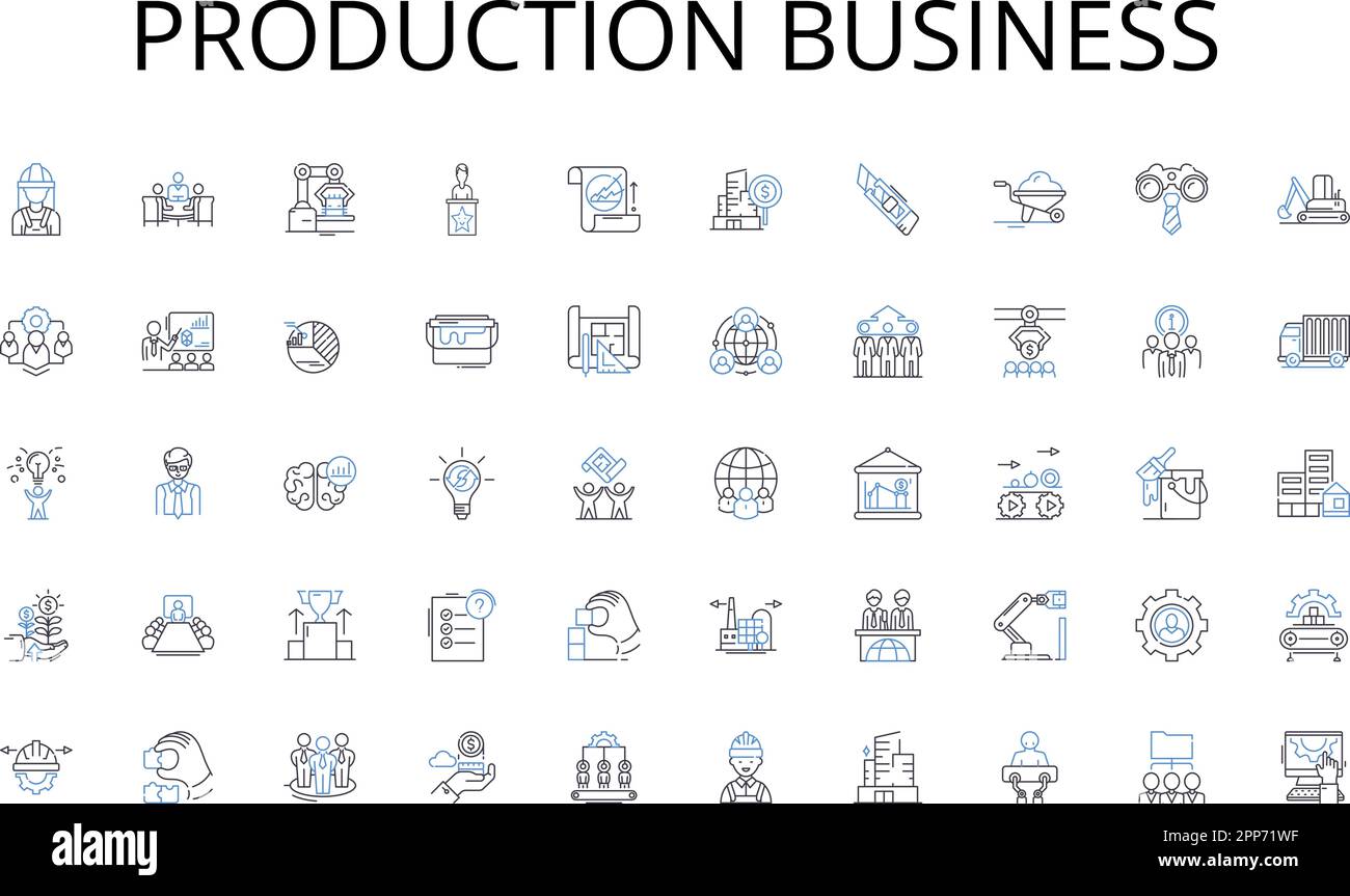 Production business line icons collection. Planning, Analysis, Tactics ...