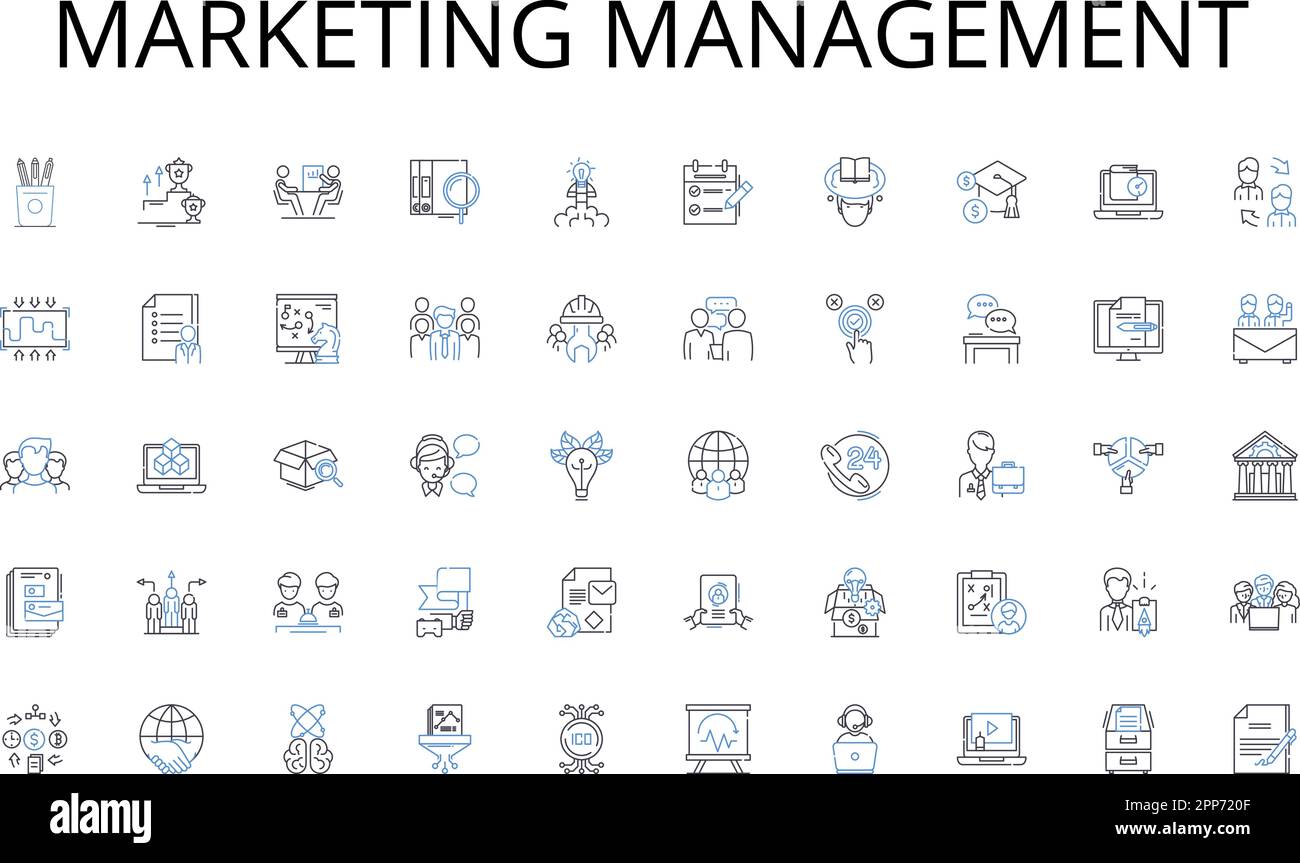 Marketing management line icons collection. Leader, Manager, Supervisor ...