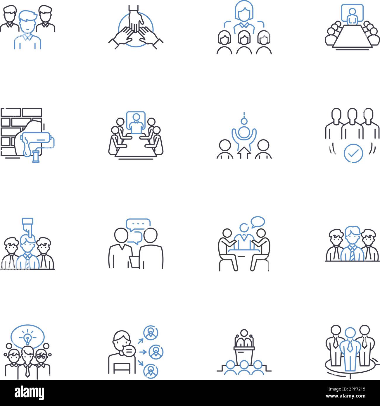 Collective innovation line icons collection. Collaboration, Diversity ...
