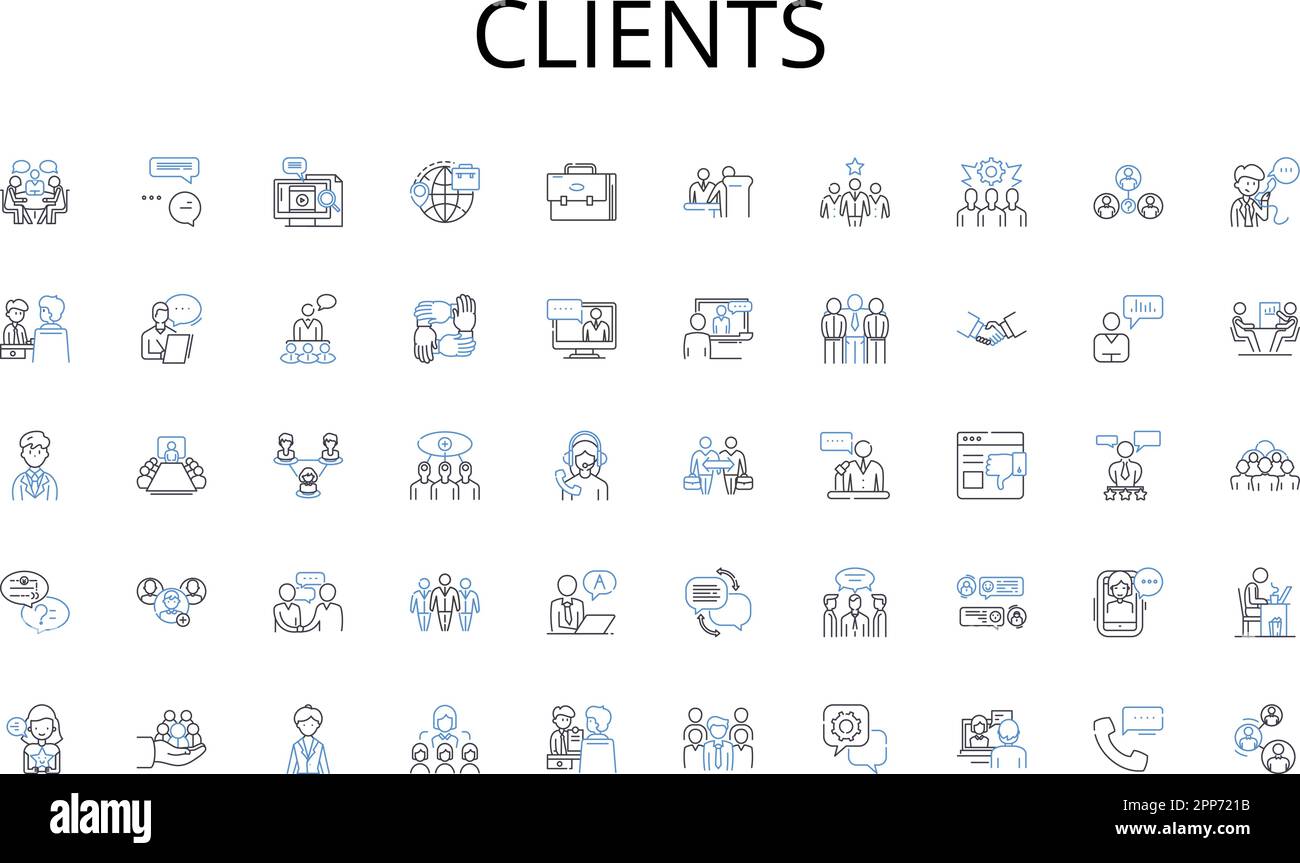 Clients line icons collection. Instagram, TikTok, Snapchat, Twitter ...