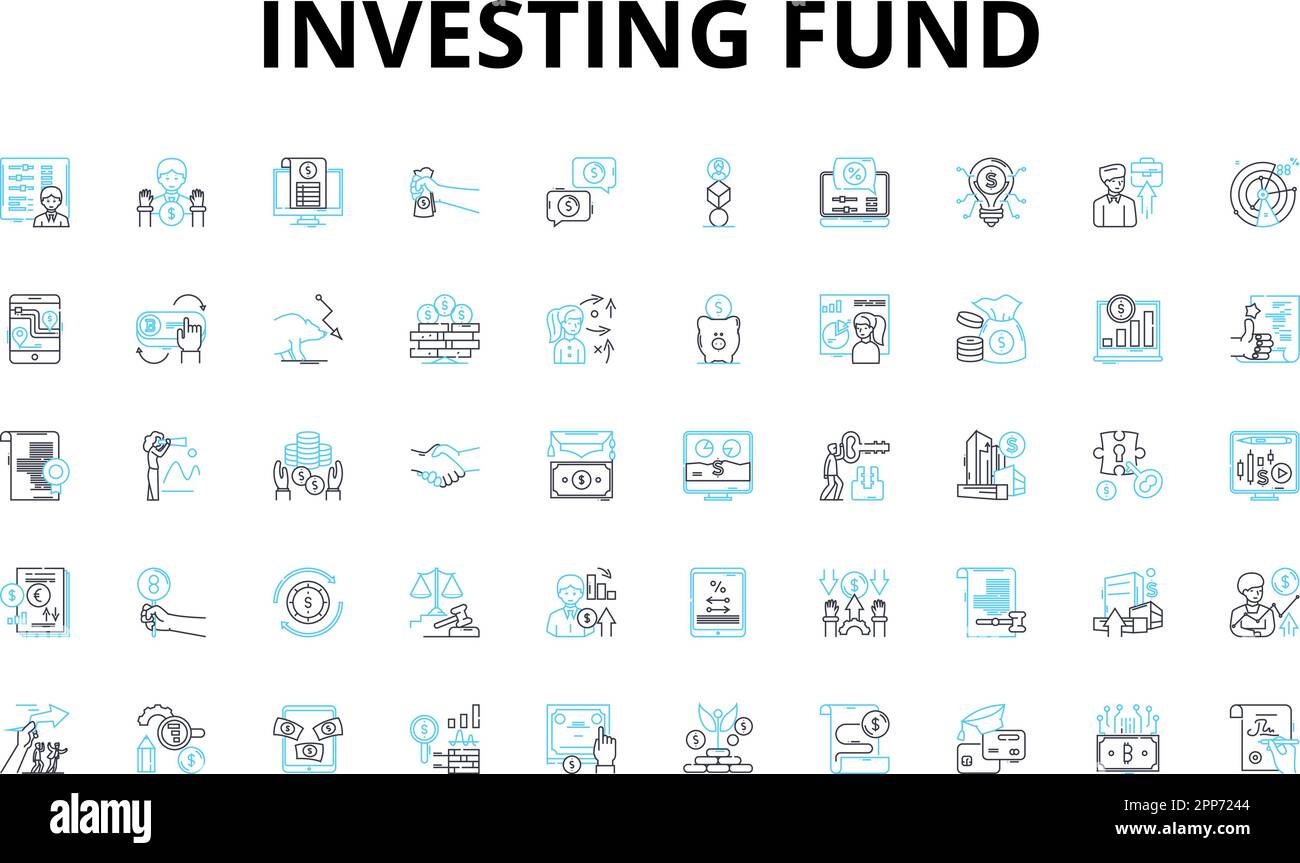 Investing Fund Linear Icons Set Stocks Bonds Mutual Etfs Options
