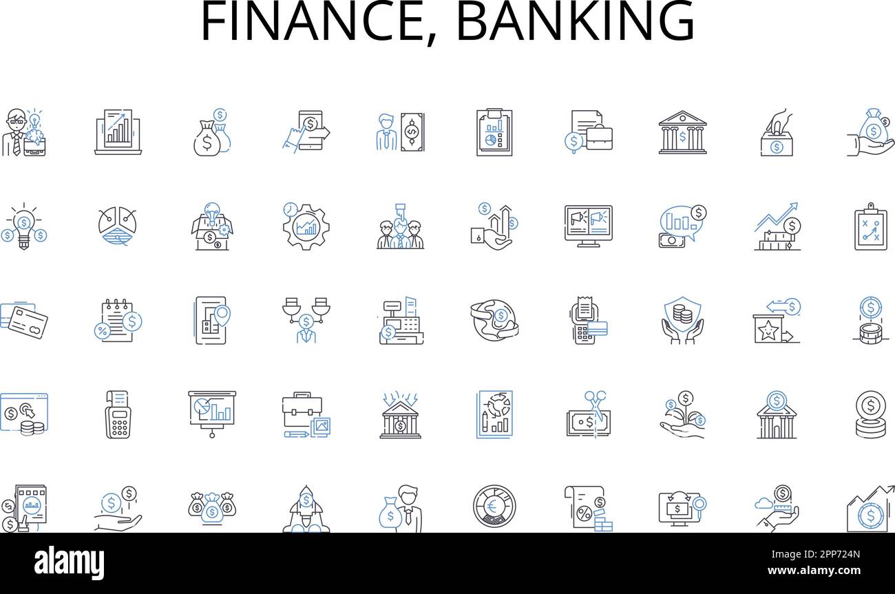 Finance, banking line icons collection. Innovation, Technology ...