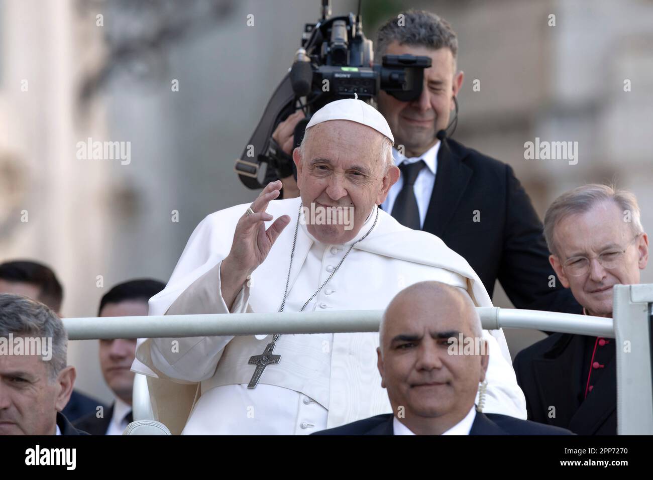 Vatican City, Vatican, 22 April 2023. Pope Francis meets with ...