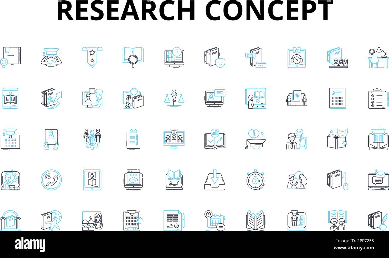 Research concept linear icons set. Experimentation, Methodology ... Research concept linear icons set. Experimentation, Methodology ...