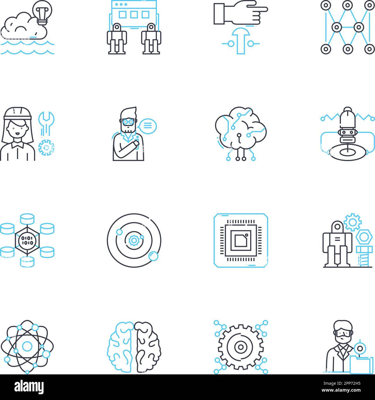 Digital advancement linear icons set. Innovation, Technology ... Digital advancement linear icons set. Innovation, Technology ...
