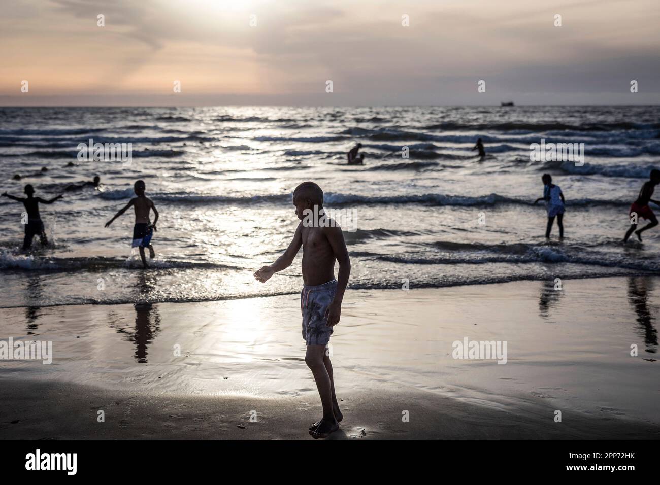 Tel Aviv, Israel. 22nd Apr, 2023. Children play on the Jaffo beach ...