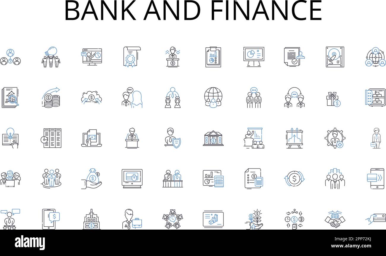 Bank and finance line icons collection. Leadership, Visionary ...