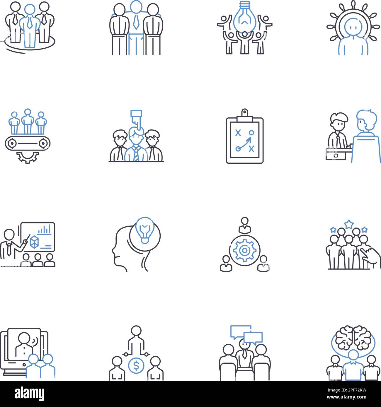 Efficiency Productivity Line Icons Collection Optimization Streamlining Automation