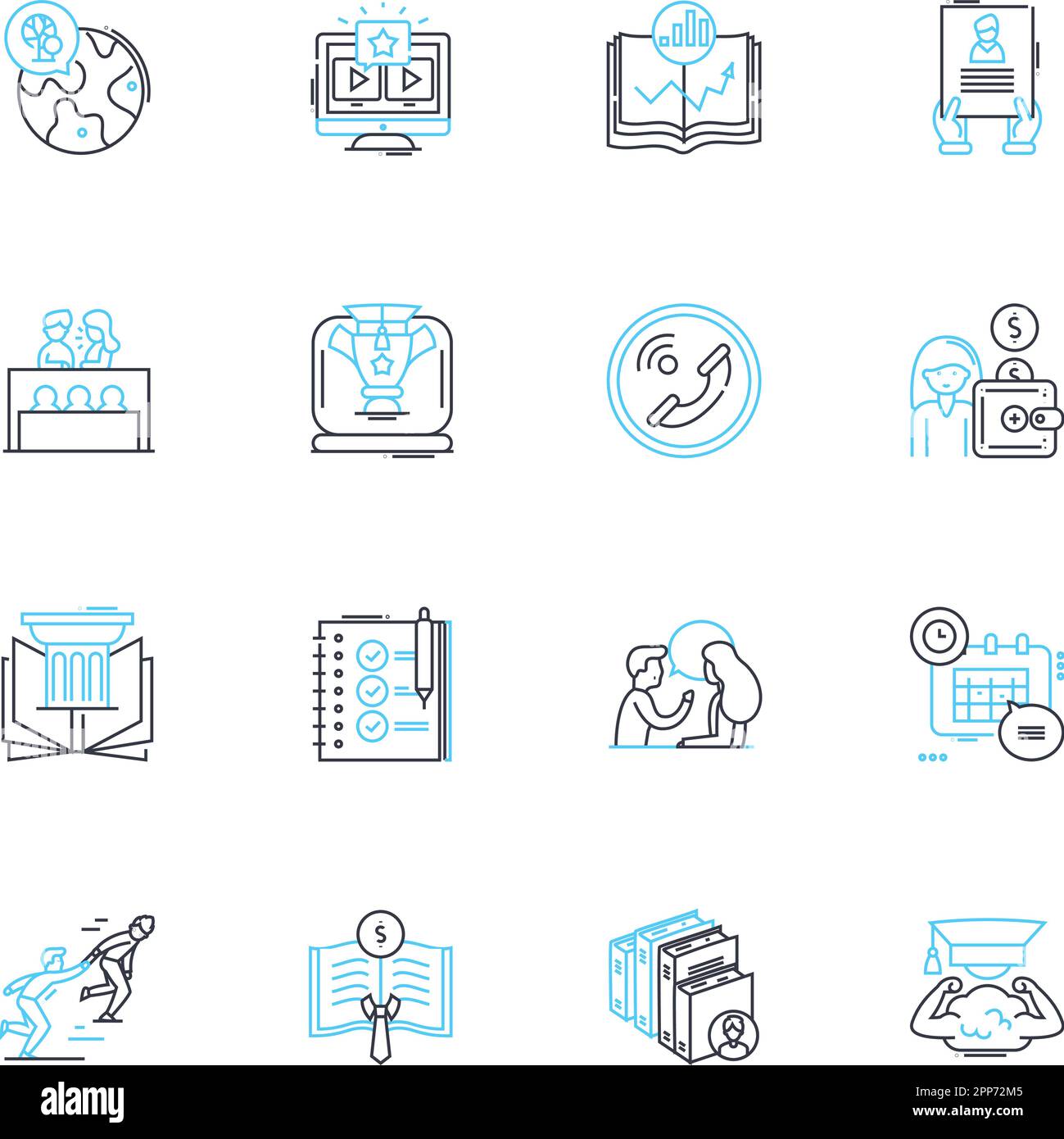 Scrutiny proposal linear icons set. Examination, Analysis, Review ...