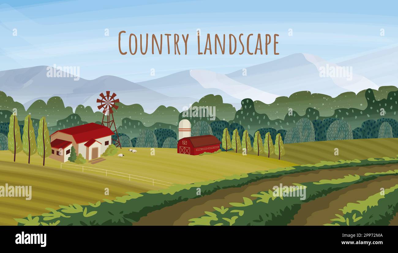 Fields flowers on background Stock Vector Images - Alamy