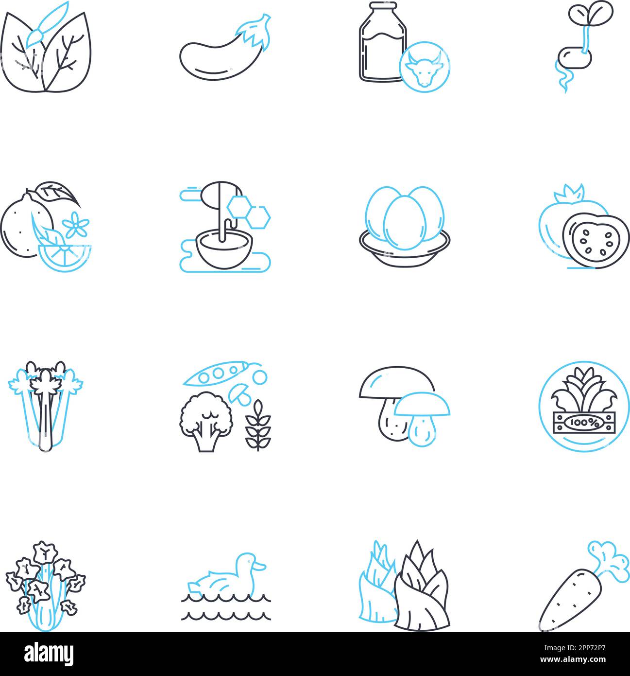 Ranching linear icons set. Cattle, Horses, Grazing, Cowboys, Ranch ...