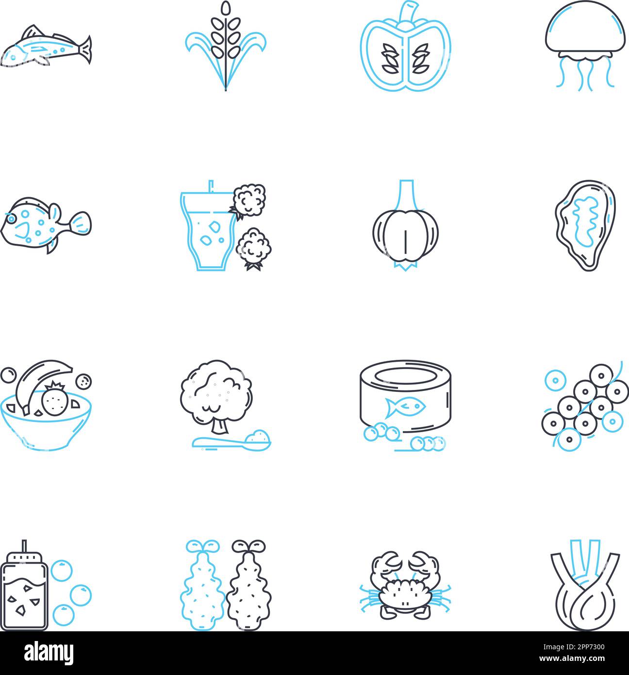 Sweet treat linear icons set. Candy, Dessert, Chocolate, Cupcake ...