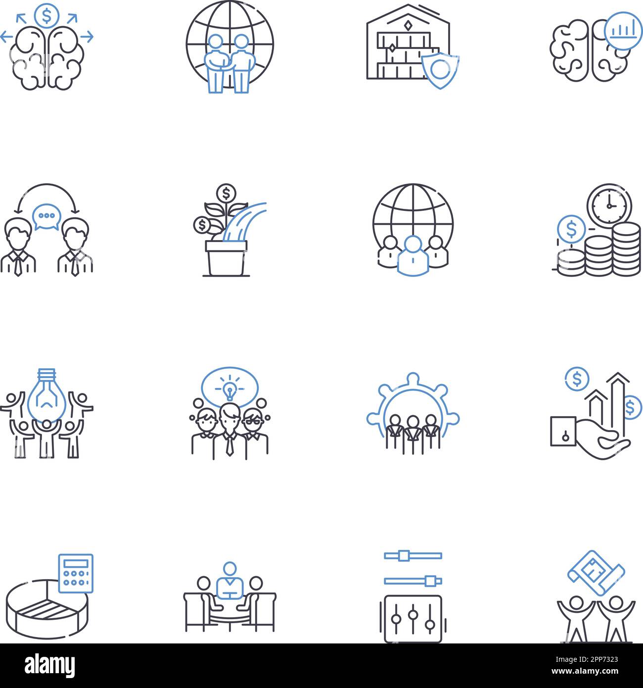 Missions line icons collection. Purpose, Adventure, Service, Faith ...