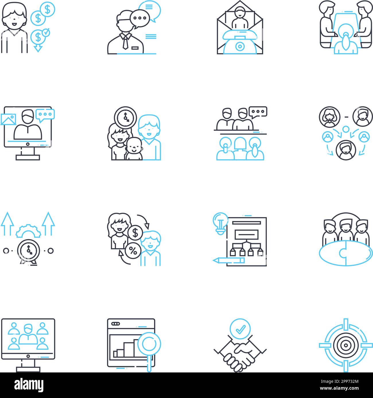 Corporate huddle linear icons set. Collaboration, Synergy ... Corporate huddle linear icons set. Collaboration, Synergy ...
