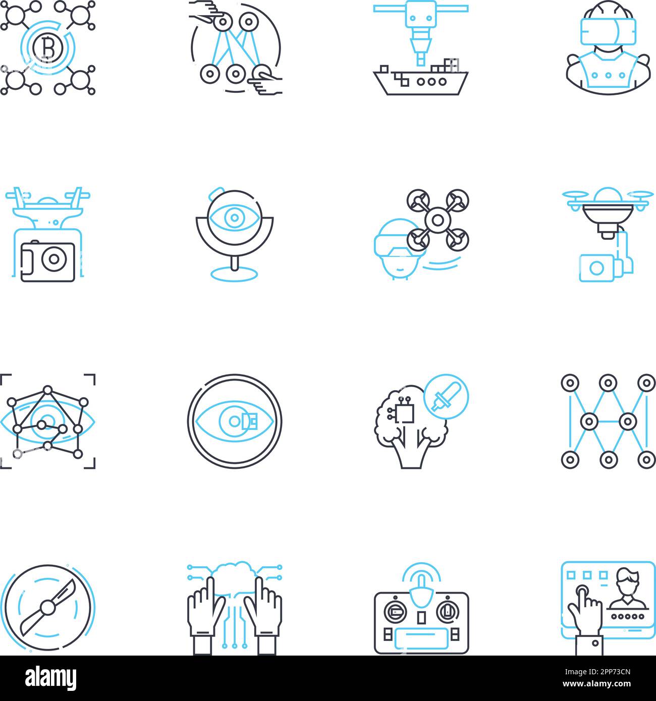 Smart dispatch linear icons set. Efficiency, Automation, Optimization ...