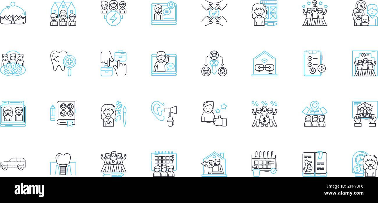 User Experience linear icons set. Empathy, Intuitive, Navigation ...