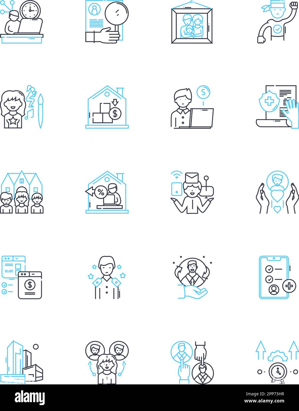 Entrepreneurial Spirit linear icons set. Drive, Innovation, Tenacity ...
