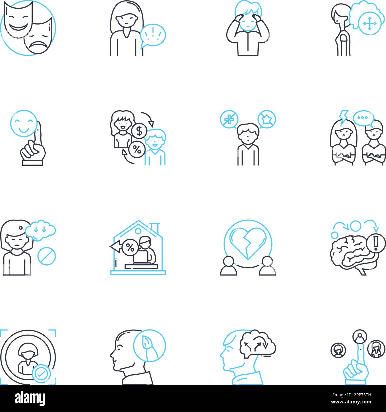 Emotional intelligence linear icons set. Empathy, Self-awareness, Self ... Emotional intelligence linear icons set. Empathy, Self-awareness, Self ...
