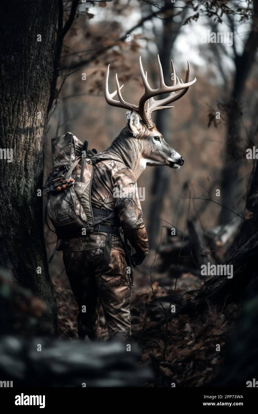 deer dressed in camo on the hunt Stock Photo - Alamy