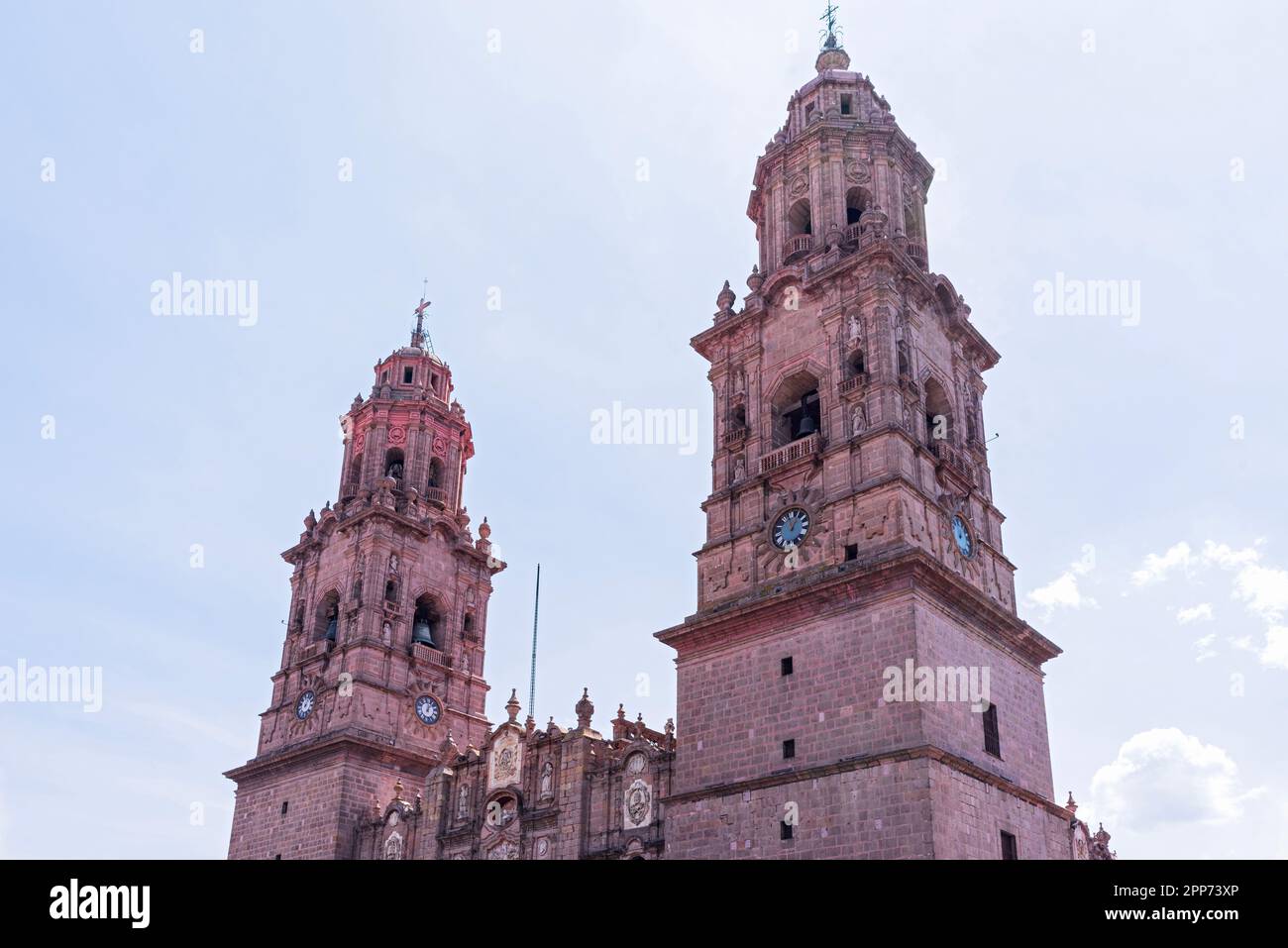 morelia cathedral twin towers of baroque architectural style michoacan ...