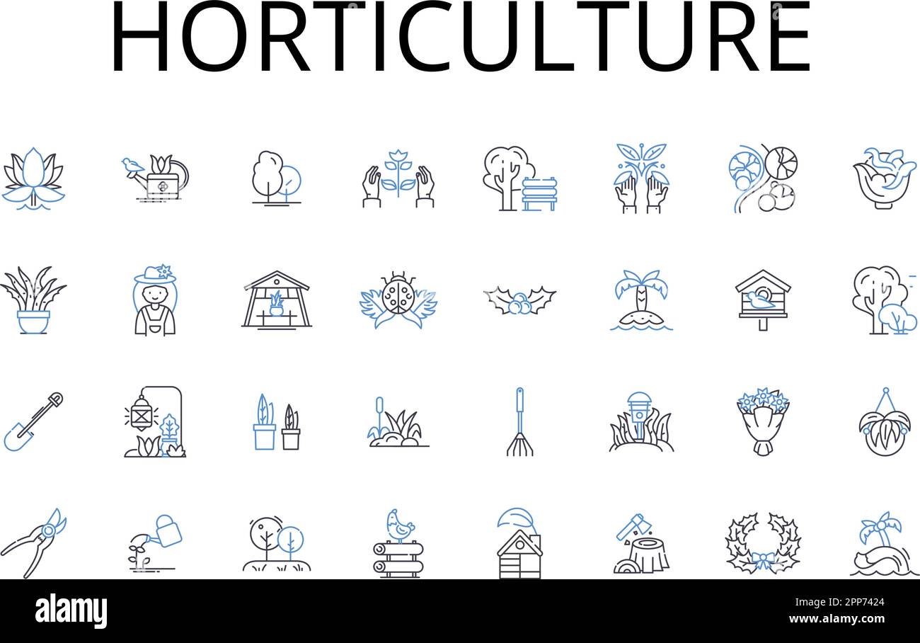 Horticulture line icons collection. Gardening, Cultivation, Agronomy ...