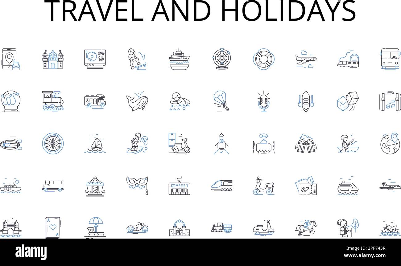 Travel And Holidays Line Icons Collection Processor Memory Hard