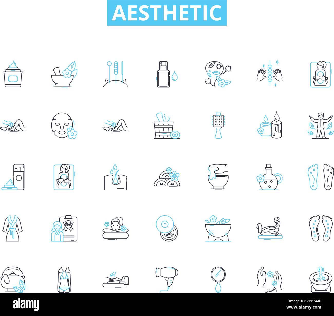 Aesthetic linear icons set. Beauty, Art, Design, Style, Visual, Harmony ...