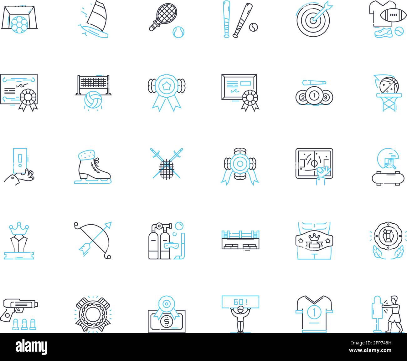Supervision Oversight linear icons set. Surveillance, Management ...