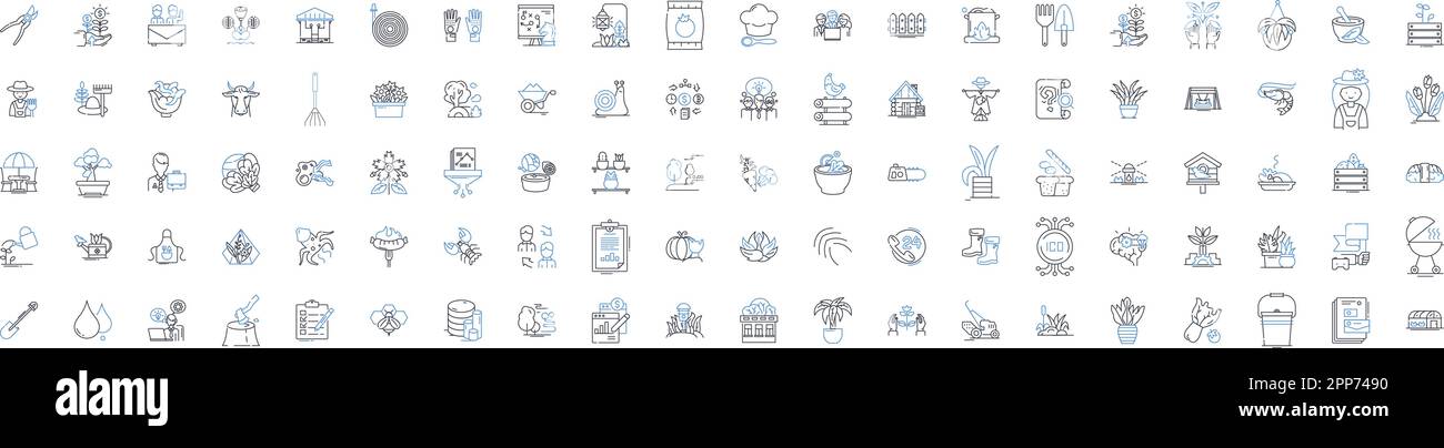 Manufacturing Area Line Icons Collection Assembly Automation Machining Fabrication Welding