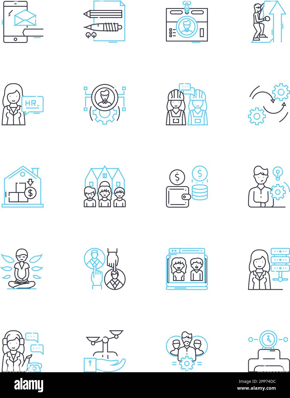 Career and Summary linear icons set. Growth, Achievement, Success ...